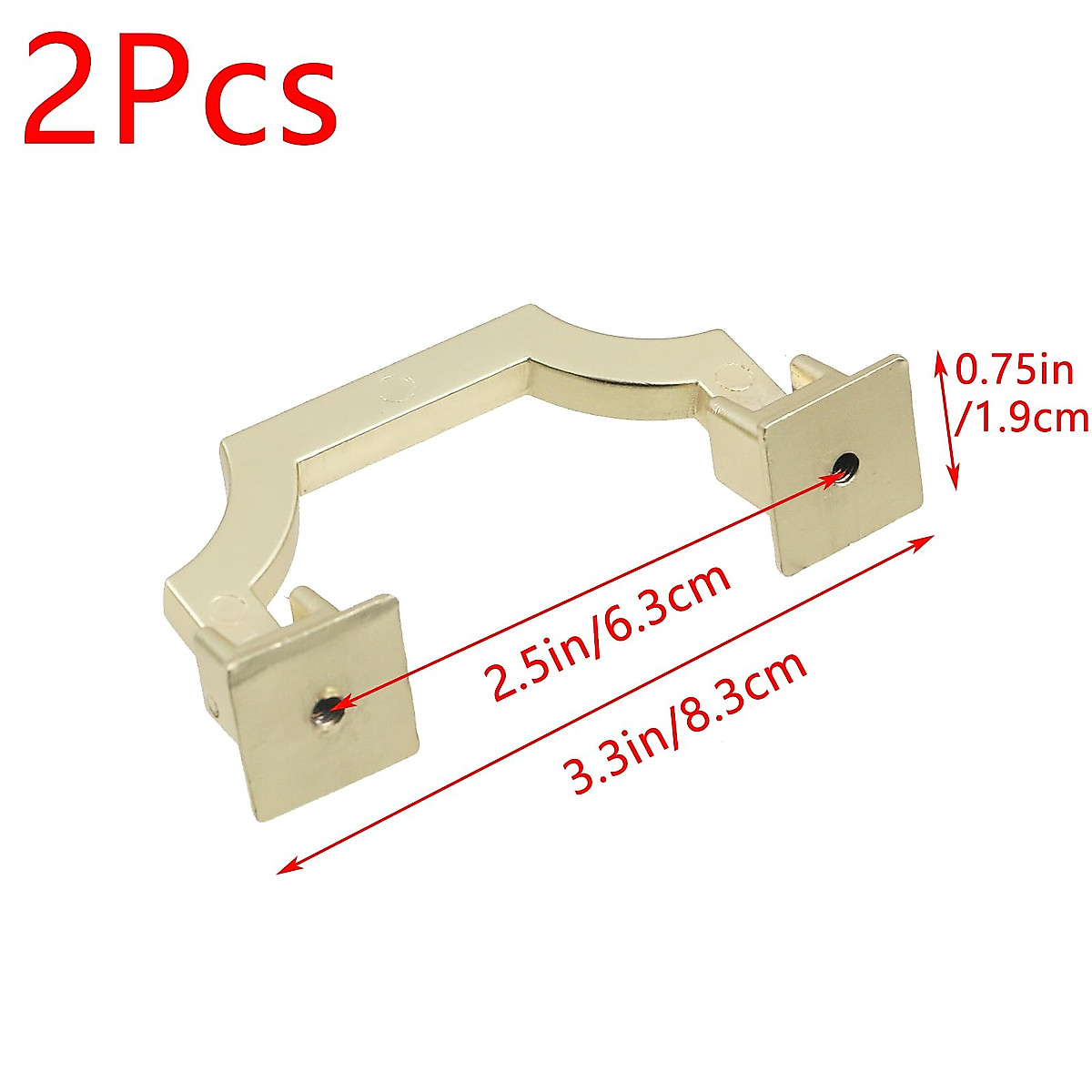 Geesatis 2 Pcs Modern Gold Handles Cabinet Pull Furniture Decorative Handles Double Hole Handles Hardware, with Mounting Screws, Hole Distance 63mm / 2.5 inch