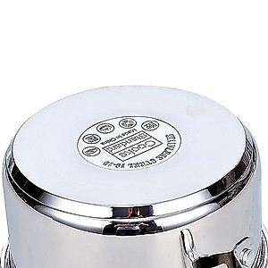 Cooks Standard Dutch Oven Casserole with Glass Lid, 7-Quart Classic Stainless Steel Stockpot, Silver