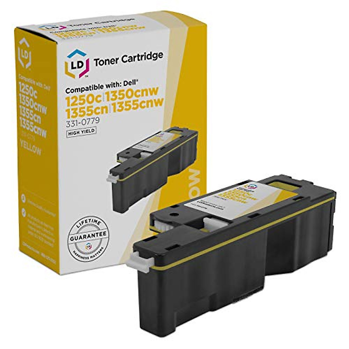 LD Compatible Toner Cartridge Replacement for Dell 331-0779 WM2JC High Yield (Yellow)