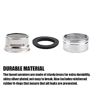 8 Pcs 2.2 GPMBathroom Sink Aerator, Stainless Steel Core Brass Shell Sink Aerator with Washers and Wrench 15/16-Inch 24 mm Male 2.2 GPM Threads Universal Faucet Aerator Standard Parts Replacement