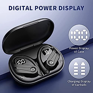 Ear Buds Wireless Bluetooth Earbuds Bluetooth Headphones 72H Playtime 950mAh Charging Case Digital LED Display Over-Ear Earphones IPX7 Waterproof Bluetooth Headset with Mic for Sport/Work/Gaming