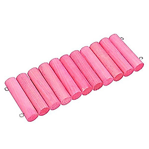 TOPINCN Perch Stand Platform, Perch Platform Natural Wood Swing Stand for Small Birds Conure Cockatiel Parakeet Hamster Pink