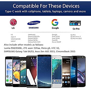 Charging Cable for Galaxy S10, 2 Pack 6ft USB C Cable Long Nylon Fast Charger Cord, USB A to USB C Charger Cables for Samsung S10 S20 Note 20 10, PS5, Google Pixel, MacBook Pro 2020, LG, Black&White