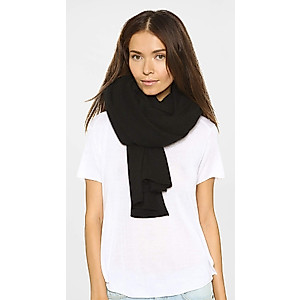 White + Warren Women's Cashmere Travel Wrap Scarf, Black, One Size
