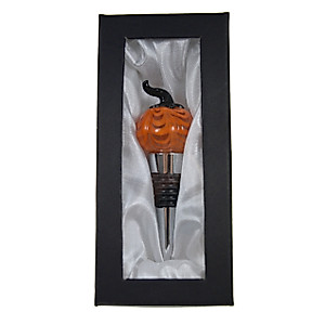 Glass Pumpkin, Halloween Wine Bottle Stopper - Decorative, Unique, Handmade, Eye-Catching Glass Wine Stoppers – Pumpkin Wine Stopper, Fall Wine Accessories Gift for Host/Hostess - Wine Corker / Sealer