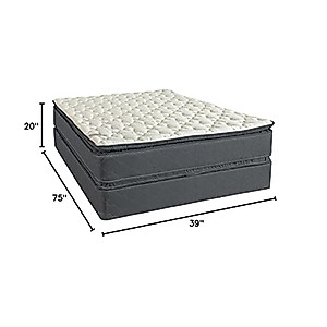 Treaton, 12-Inch Double Sided Foam Encased Double Pillow Top Medium Plush with Exceptional Back Support Mattress & 8" Wood Box Spring Set, Twin