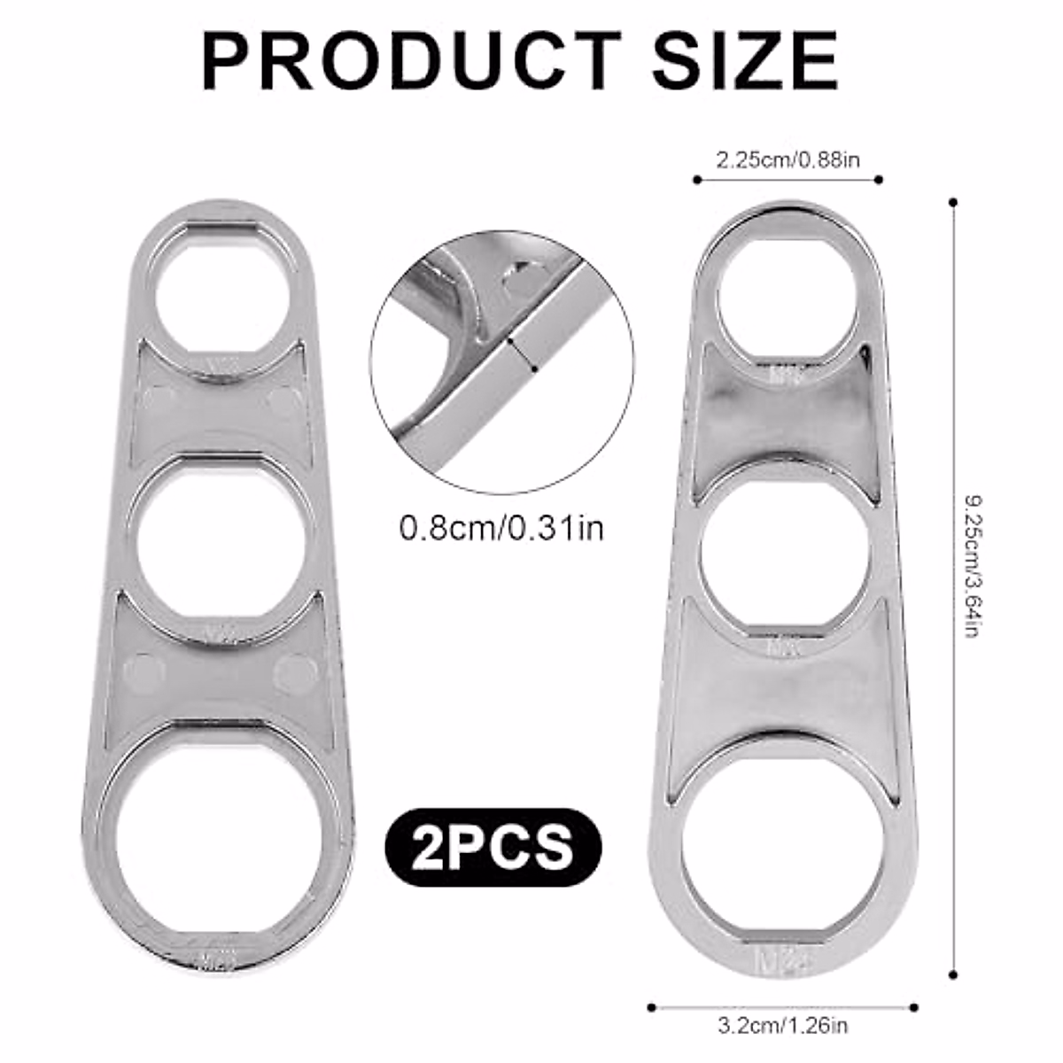 2pcs Faucet Bubbler Wrenches, Multi-Use Faucet Aerator Key 6 Sizes 16/18/20/22/24/28mm Sink Aerator Removal Wrenches Tool for Kitchen Bathroom Faucet Parts Repair Spanner