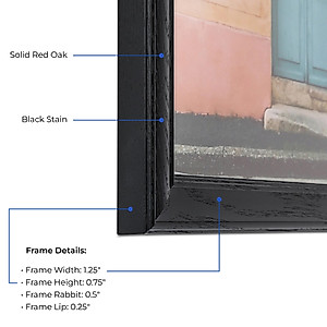 ArtToFrames 15x19 inch Black Stain on Solid Red Oak Wood Picture Frame, 2WOM0066-59504-YBLK-15x19