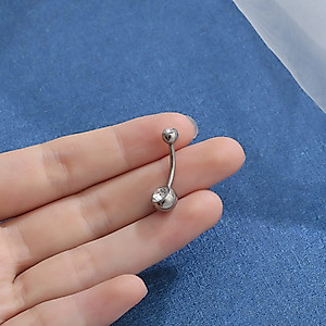 G23 Solid Titanium Belly Button Rings for Women Men Navel Rings Barbell Body Piercing Rings Jewelry