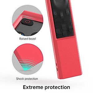 Silicone Samsung Remote Cover Compatible with 2022 Samsung SolarCell Remote TM2280E BN59-01386 BN68-13841G BN59-01385A Cover Samsung TM2240A Remote Case Shockproof Anit-Lost with Lanyard(Red)