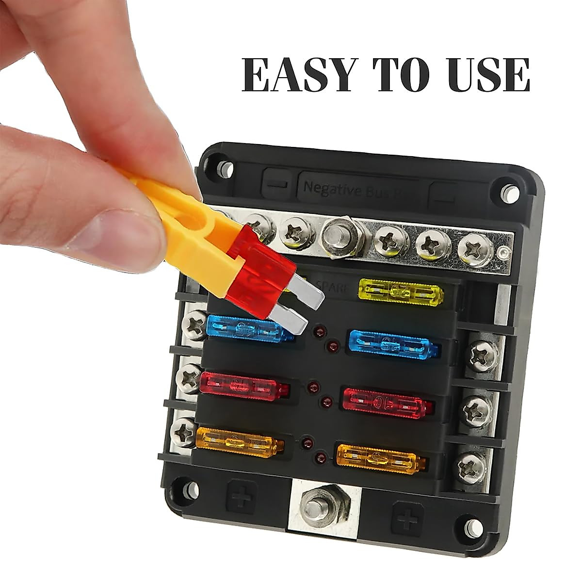 BESULEN 10PCS Car Fuse Pullers, Mini Standard Automobile Fuse Extraction Fetch Clips Assortment Kit, Yellow Vehicle Fuse Removal Tools, for Motorcycle Truck SUV ATV RV Fuses Replacement