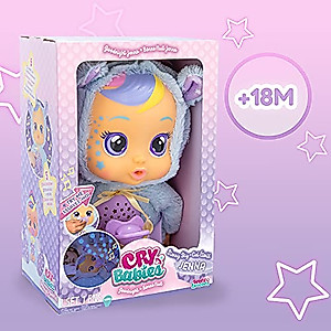 Cry Babies Goodnight Jenna - 12" Sleepytime Baby Doll | Plays 5 Lullabies and Night Light Starry Sky Projection , Blue