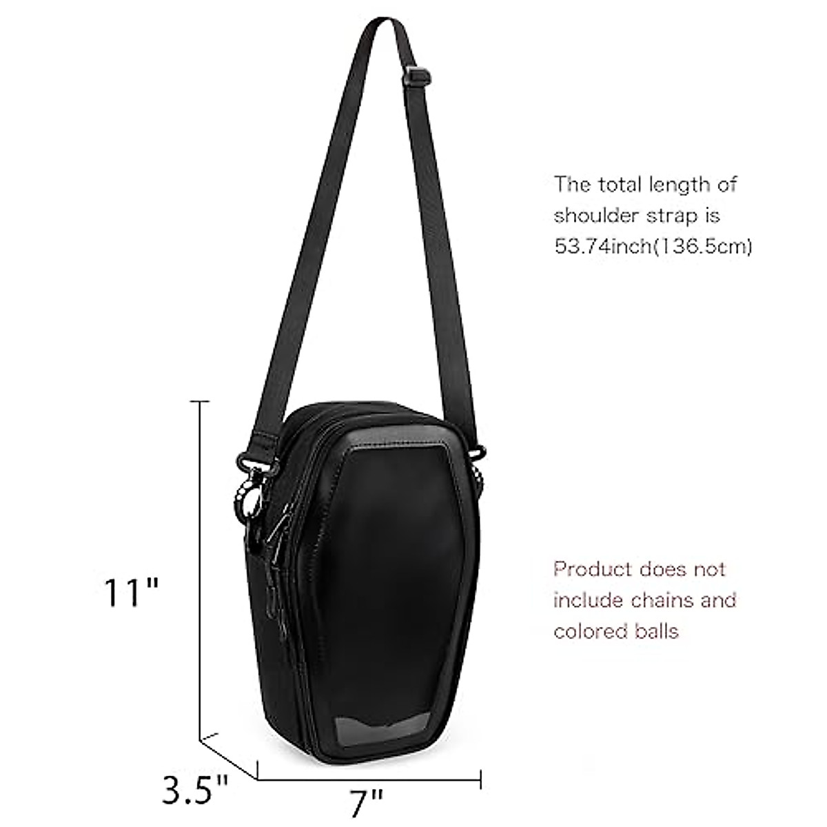 STEAMEDBUN Ita Bag Coffin Purse Bag with Insert Gothic Crossbody Bag for Halloween