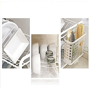 Plate Rack Draining Dish Rack Dish Drying Rack,2-Tier Dish Rack and Drain Board，Dish Drying Rack Storage Tray Cutlery Dish Drainer Room Pan Plate Holder