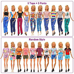 BARWA 35 Pack Doll Clothes and Accessories 5 PCS Fashion Dresses 3 PCS Gown Dresses 3 Bikini Swimsuits 5 Outfits 10 Shoes 5 Glasses for 11.5 inch Doll