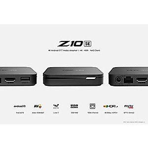 Dreamlink/Formuler Package of 4 - Formuler Z10 SE Android 10 Single Band WiFi 2GB Ram 4GB ROM 4K + 2 Extra Magnetic Car Mount + 2 Extra Luminous Remote Control Pack of 4