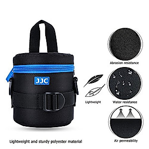 JJC Deluxe Lens Case Pouch for Canon EF-S 18-55mm/EF-S 10-18mm/EF 50mm,Nikon AF-S 18-55mm/AF-P 18-55mm/Nikkor 50mm,Fuji Fujinon XF 18-55mm/XF 23mm/XF 16mm and Other Lens Below 2.95" x 3.93"(D x L)
