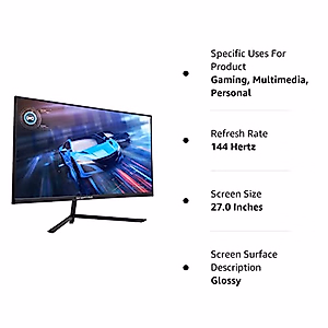 Sceptre 27-inch FHD 1080p IPS LED Gaming Monitor 1ms HDMI x3 DisplayPort up to 144Hz AMD FreeSync Premium Build-in Speakers, Edgeless Machine Black (E275B-FPN168)