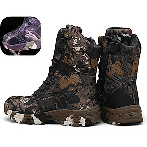 Men Camo Military Boots, Special Force Tactical Boots, Outdoor Desert Non-Slip Combat Shoes, Hiking Hunting Boot