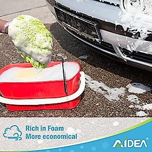 AIDEA Car Wash Mitt Microfiber, 2PK-Scratch & Lint Free, Premium Chenille Microfiber Wash Mitt-Green Regular Size (7.12''X10.14'')