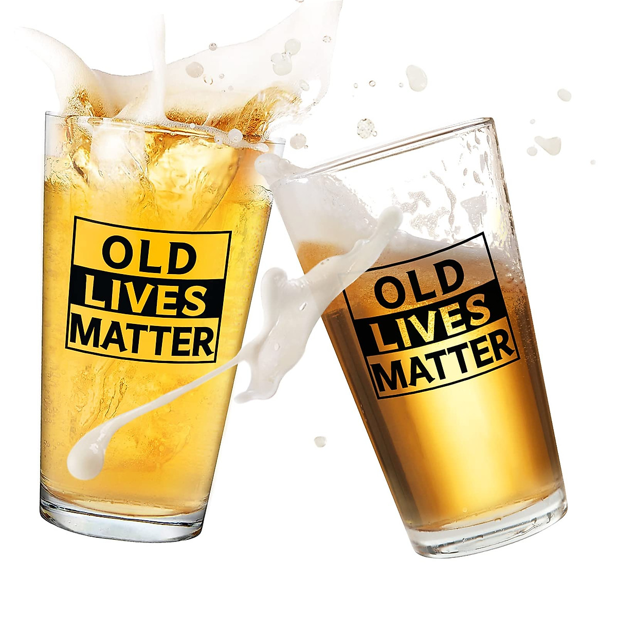 Jemo Gifts for Men Dad Him from Daughter Son Wife - 16 oz Funny Beer Glass - Fathers Day,Birthday,Christmas,Retirement White Elephant Gag Gifts for Husband Grandpa Papa Old Man