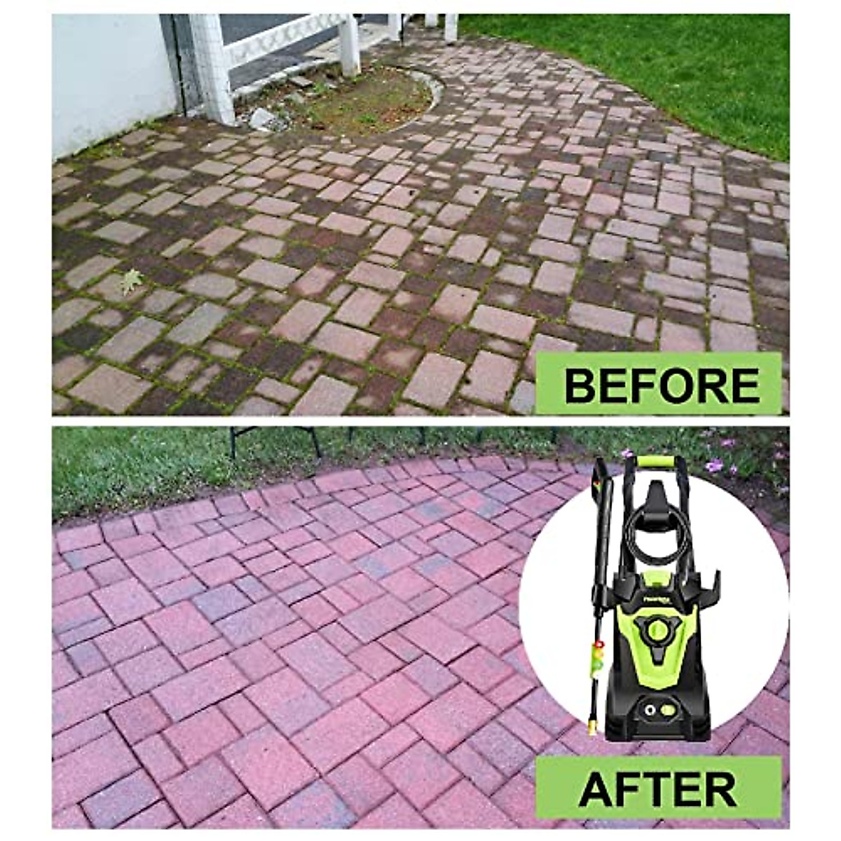 PowRyte Electric Pressure Washer, Foam Cannon, 2 Different Pressure Tips, Power Washer, 3500 PSI 2.4 GPM