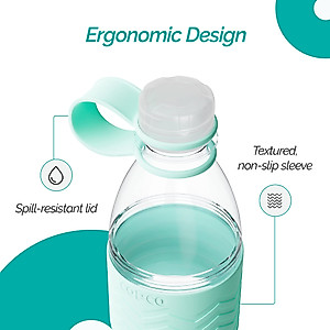 Copco Hydra Reusable Tritan Water Bottle with Spill Resistant Lid and Non-Slip Sleeve, 20-Ounce, Robins Egg, 16 oz