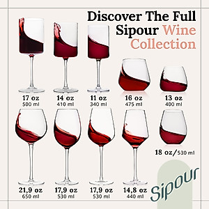 Wine Glasses Set of 4 – 22oz Elegant Wine Glass Gift Set – Modern Long Stem Crystal Wine Glasses for White & Red Wine – Hand Blown Lead-Free White Wine Glass Set for Restaurant & Home Bar Use