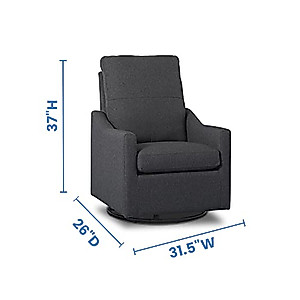 Delta Children Kenwood Glider Swivel Rocker Chair, Dark Grey