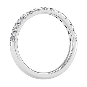 1/2 Carat Round Diamond Wedding Band Ring in 14K White Gold (Ring Size 8)