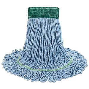 Boardwalk BWK502BLEA 5 in. Headband Super Loop Cotton/Synthetic Fiber Wet Mop Heads - Blue, Medium