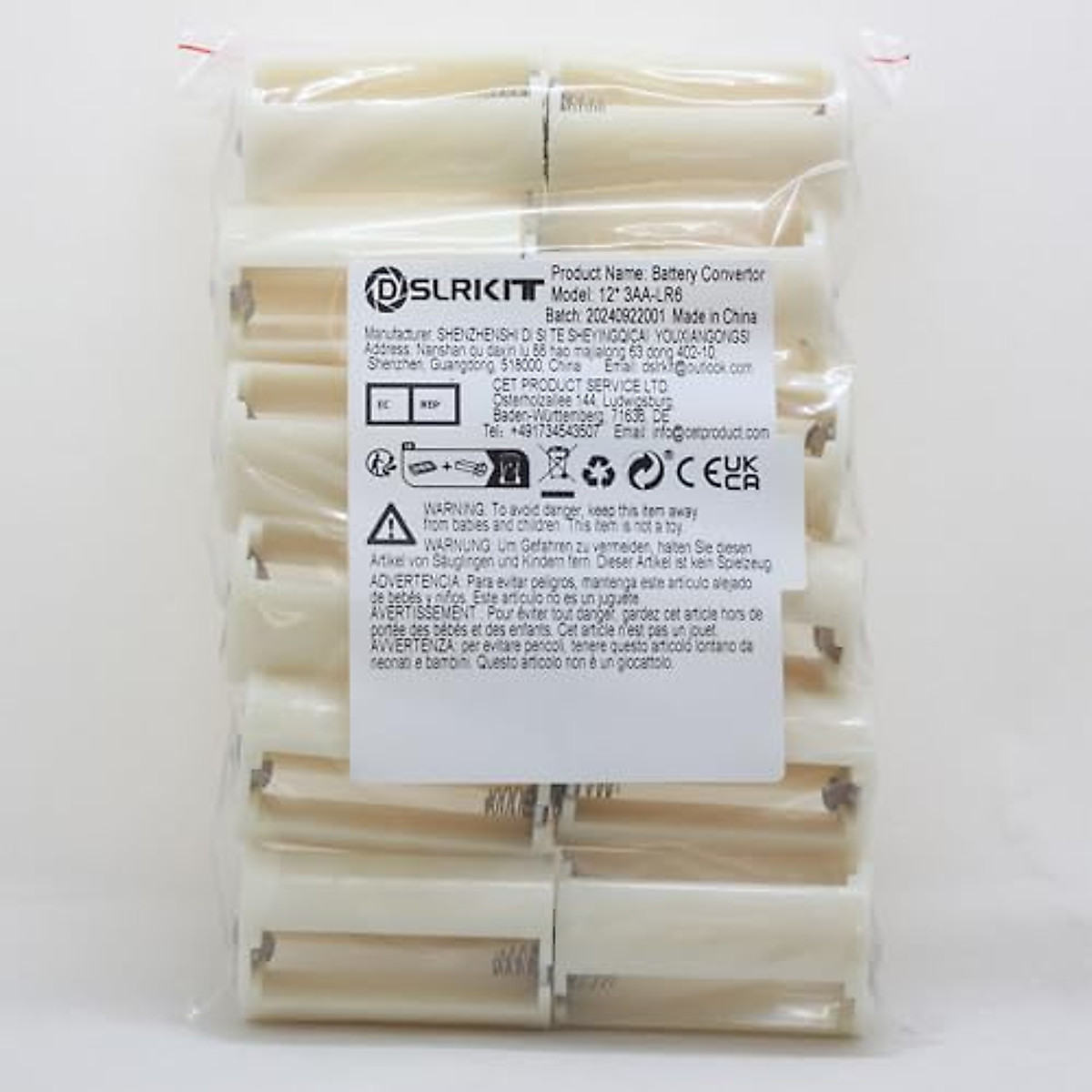 DSLRKIT 3AA(LR6) to D Size Parallel Battery Convertor Adapter Holder (Pack of 12)