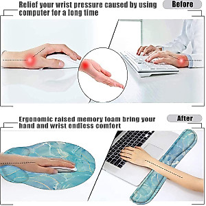 Hiyong Keyboard Wrist Rest Pad and Mouse Wrist Rest Support Mouse Pad, Memory Foam Ergonomic Support, Easy Typing and Relieve Wrist Pain, Mouse Pad Wrist Rest for Gaming, Office,Computer, Laptop…
