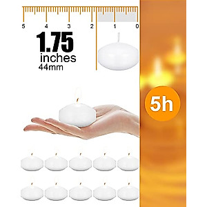 80 Pcs 1.73 Inch White Unscented Floating Candles, Dripless Tealight Candles Home Decorations, Cute and Elegant Burning Candles for Wedding Vases Centerpieces Party Accessories