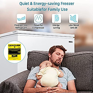 COSTWAY Chest Freezer, 7.0 Cu.ft Upright Single Door Refrigerator with 4 Removable Baskets, Compact Freezer with Manual Defrosting & Mechanical Temperature Control for Apartments, Dormitories Garage