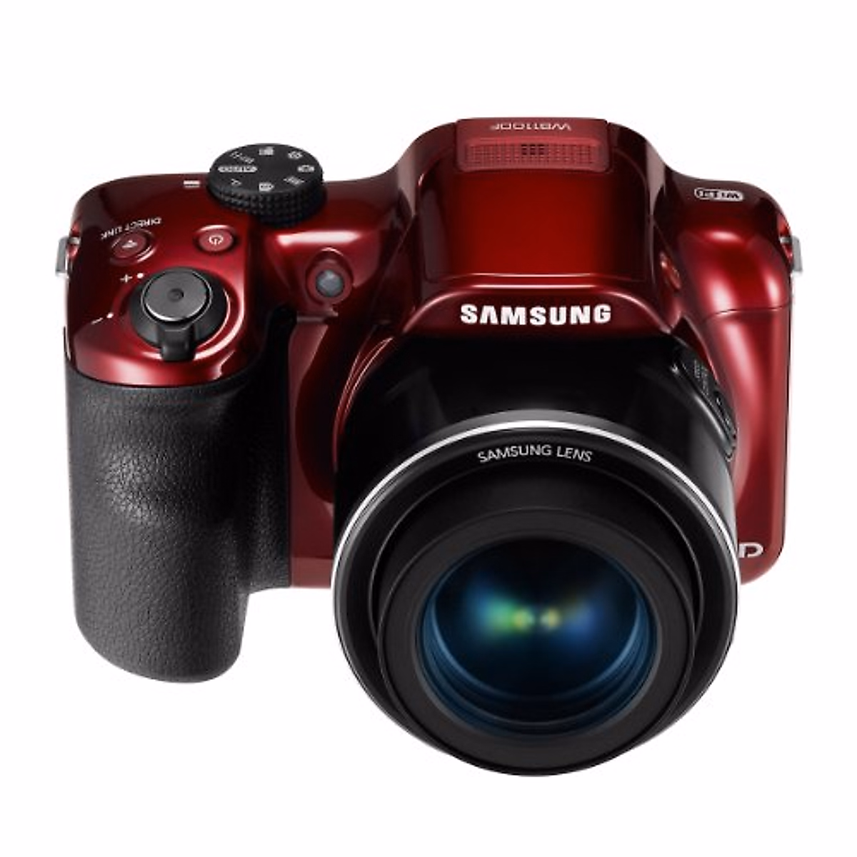 Samsung WB1100F 16.2MP CCD Smart WiFi & NFC Digital Camera with 35x Optical Zoom, 3.0" LCD and 720p HD Video (Red)