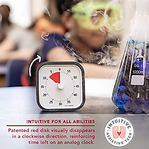 TIME TIMER MOD (Charcoal), A Visual Countdown 60 Minute Timer for Classrooms, Meetings, Kids and Adults Office and Homeschooling Tool with Silent Operation and Interchangeable Silicone Cover
