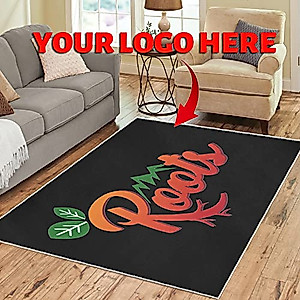 InterestPrint Floor Rugs Mat Custom Add Your Love Logo Here Modern Carpet for Home Decoration Area Rug(Multi Size)
