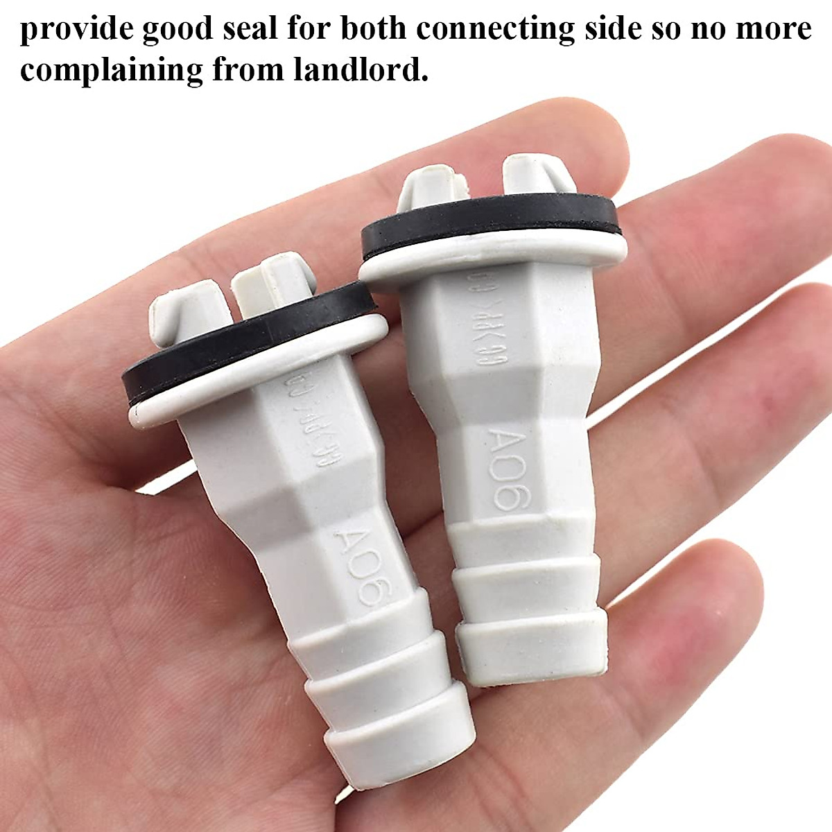 Auleswet 3/5 inch(15mm) Air Conditioner Drain Hose Connector Conduct Condensate Plug Teeth Seal Washer Elbow Fitting Quality Plastic Easy Install Grey 2 Pieces for Window AC Unit Mini Split Frigidaire