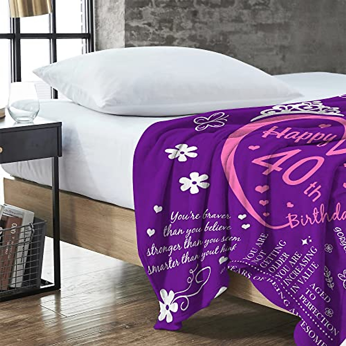 Gltiosr 40th Birthday Gifts Women Throw Blankets, 40th Birthday Gift Ideas, 40th Birthday Decorations, Gifts for Women Turning 40, Gifts for 40 Year Old, Best Birthday Present 1982 - 50" x60 Blanket