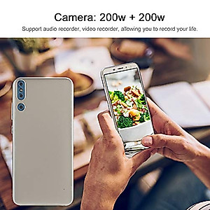 ASHATA Unlocked Android Smartphone Cellphone 5.72in Full HD Screen, Camera with Dual Core Sensors Front 2MP Rear 2MP, can AI Backlit Photos, 512MB RAM + 4GB ROM, 1800mAh Fast Charging(US Gold)