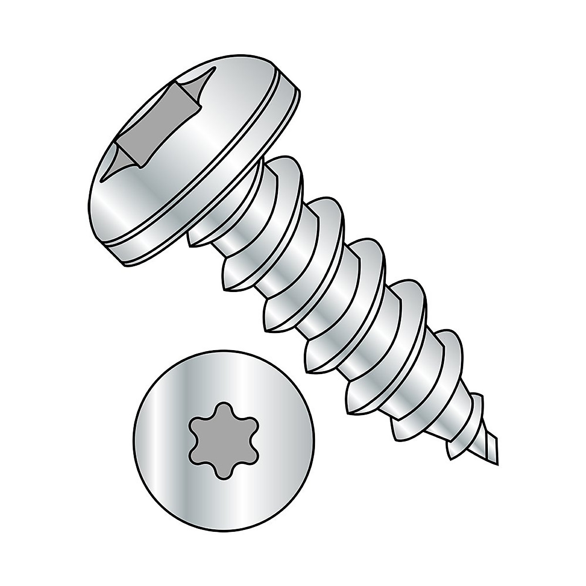 Small Parts 0610ABTP Steel Sheet Metal Screw, Zinc Plated, Pan Head, Star Drive, Type AB, #6-20 Thread Size, 5/8" Length (Pack of 100)