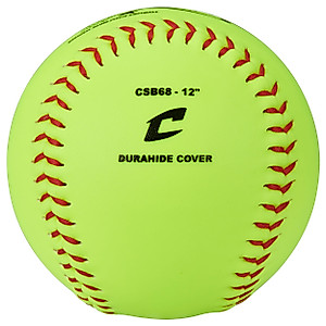 Champro 12" Slow Pitch Practice Softballs with Flat Seams and Durahide Cover, 12 Pack
