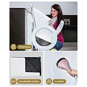 UTEBIT White Black Backdrop, 5 * 6.5FT 2-in-1 Double Sided Photo Backdrop Kit Black/White Screen Background for Photography with 4 Spring Clamps, Photo Backdrop Curtain for YouTube/Video/Television