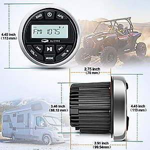 GUZARE Marine Radio Bluetooth Stereo Audio Waterproof Radio Boats FM AM Gauge Stereo Golf Cart Marine Stereo Receiver Audio Systems for RV UTV Yacht