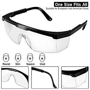 Puzyun [5-Pack] Black Safety Goggles,Clear Anti-fog/Anti-Scratch Safety Glasses Eyes Protection Goggles Protective Eyewear