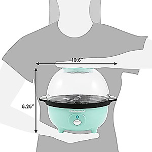 Elite Gourmet Automatic Stirring Popcorn Maker Popper, Electric Hot Oil Popcorn Machine with Measuring Cap & Built-in Reversible Serving Bowl, Great for Home Party Kids, Safety ETL Approved, Mint
