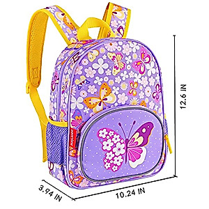 Daaupus 12-Inch girl preschool backpack,Kids Backpack for Boys & Girls, Perfect for Daycare and Preschool, Unique design print backpack for school and travel