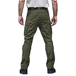 MAGCOMSEN Work Pants Men Lightweight Hiking Pants Mens Waterproof Pants Cargo Pants Tactical Pants for Men Fishing Pants Rain Pants Camping Pants Army Green