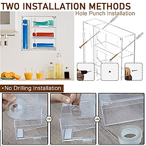 SOUTHGATE Plastic Ziploc Bag Storage Organizer Grocery Bag Holder Acrylic Ziplock Dispenser Baggie Organizer Box for Kitchen Drawer, Suitable for Gallon, Quart, Sandwich & Snack with DIY Sticky Note